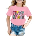 Big Girl T Shirt Crew Neck Short Sleeved Letter Patterned Ting Short ...