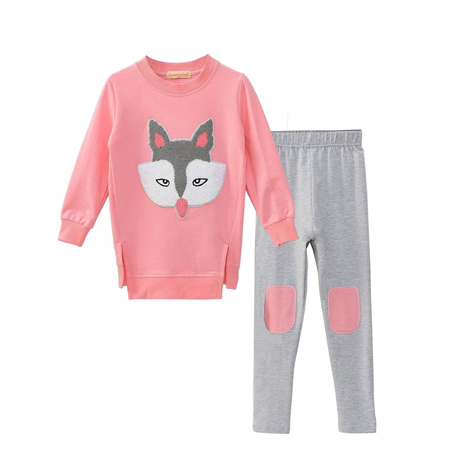 Big Girl's Outfits Children's Leggings Pattern Sweatshirt Two-Piece ...