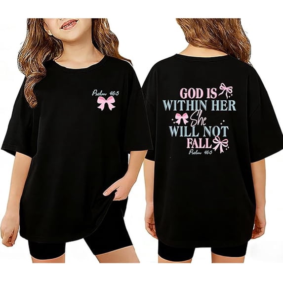 Big Girl's T Shirt Fashionable Letter Print Short Sleeved Cute Summer ...