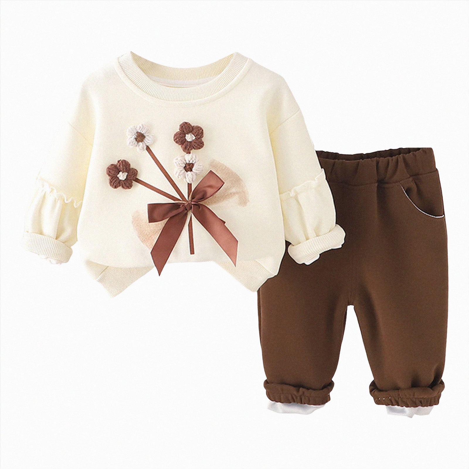 Big Girls 2 Piece Outfits Long Sleeve Toddler Girl Clothes Tops and ...