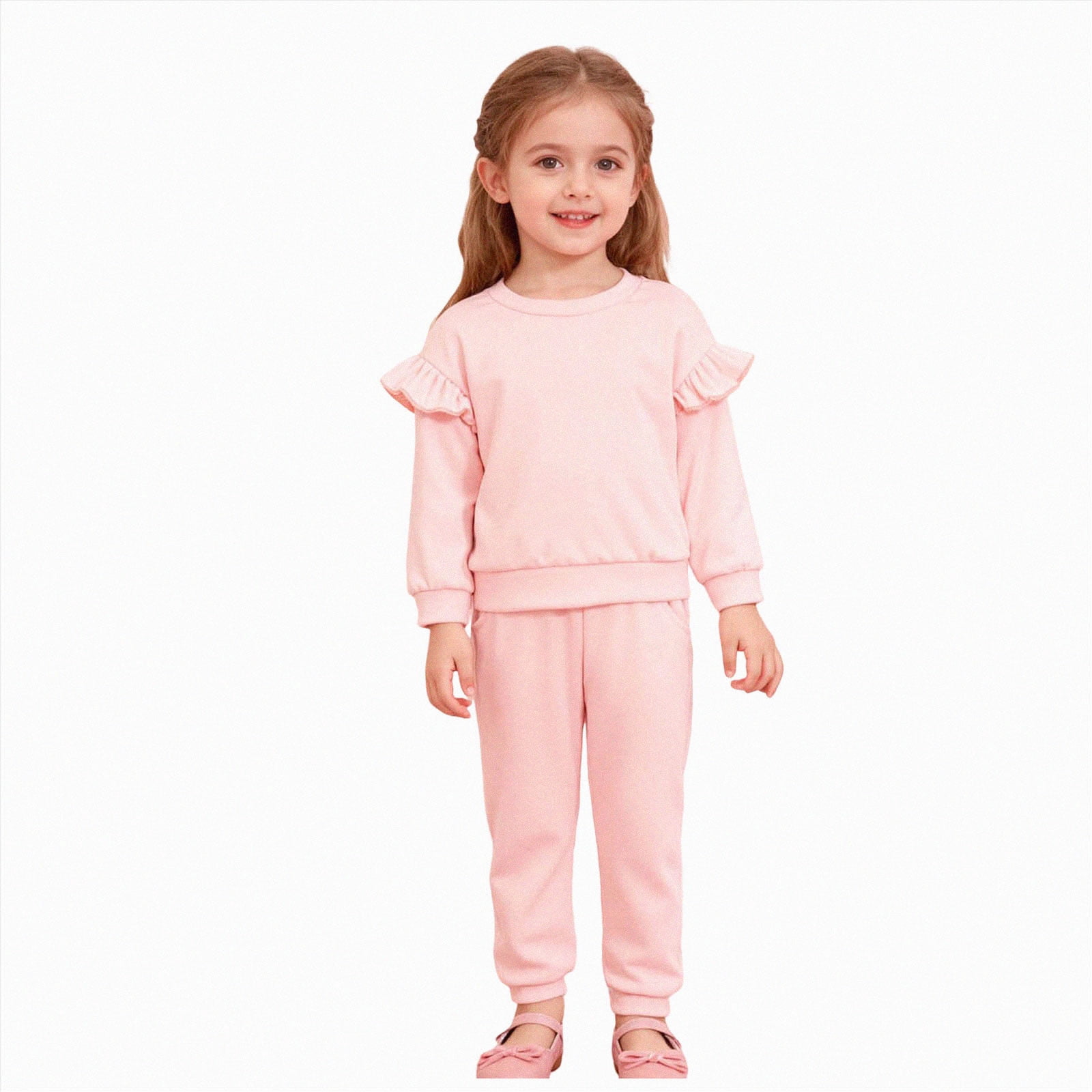 Big Girls 2 Piece Set Fall Outfits Lounge Sets Ruched Long Sleeve Top ...