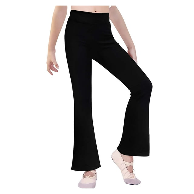 Stretchy Bootcut Style Athletic Leggings for Big Girls, High Waist ...