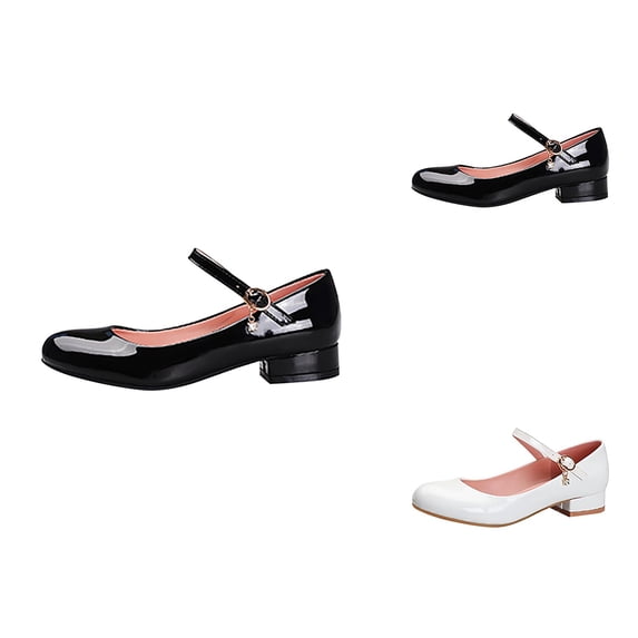 Big Girls Classic Princess Shoes, Solid Color Low Heel Closed Toe Mary ...