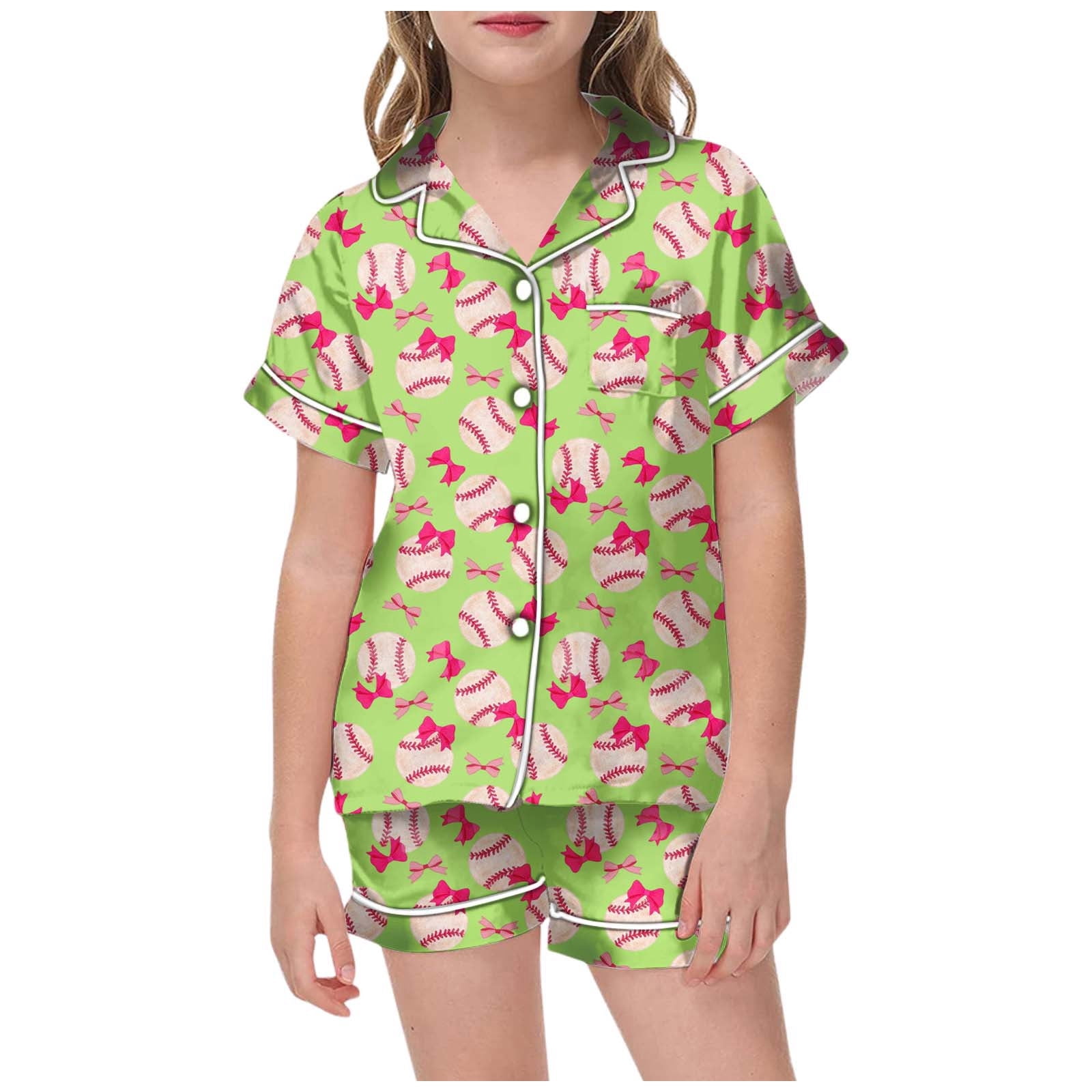 Big Girls Clothes Summer 2 Piece Outfits Short Sleeved Baseball Shirt ...