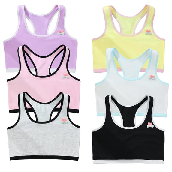 Big Girls' Cotton Training Bras for Teens, Sports Bra Yoga Bra Comfort ...