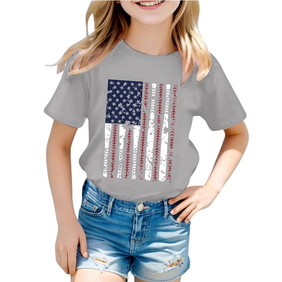 Big Girls' Cute T Shirts Fashionable Letter Round Neck Short Sleeved ...