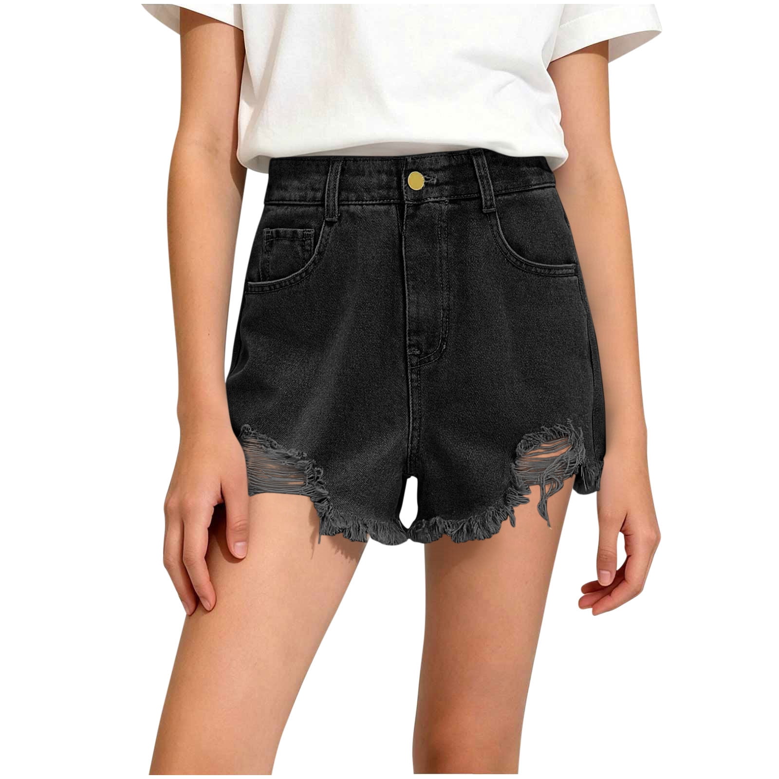 Big Girls Distressed Denim Shorts - Ripped Cut Off Jean Shorts for ...