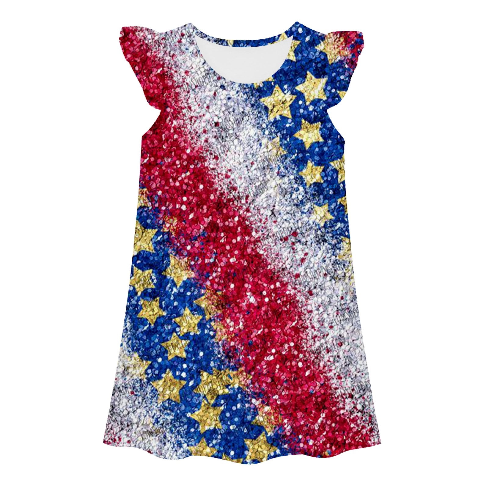Big Girls' Dresses Kids Independence Day Print Princess Gown Going Out ...