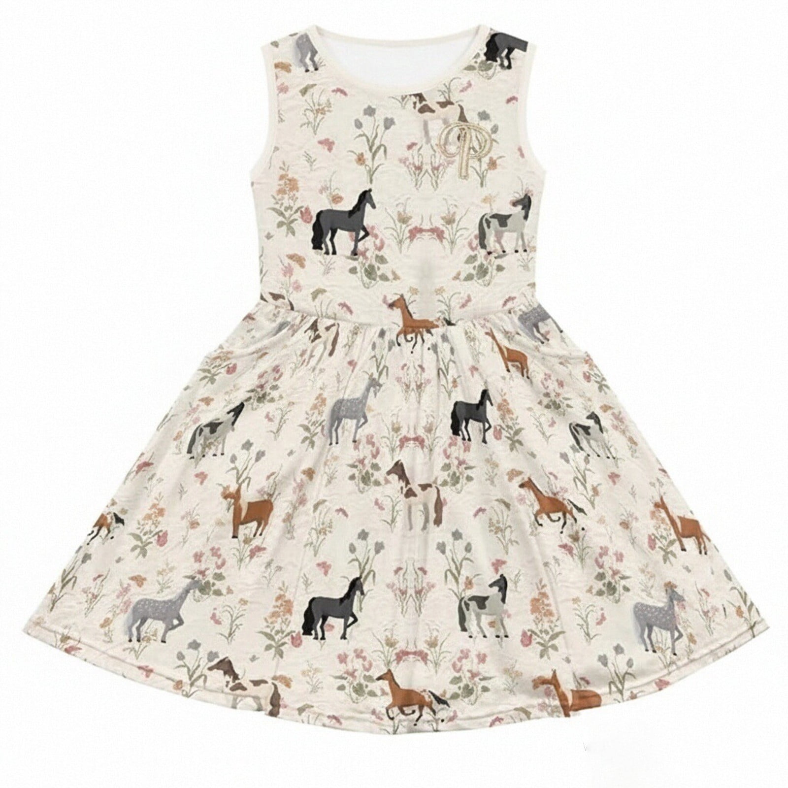 Big Girls Dresses Sleeveless Printed With Pockets Cute Cartoon Outfit ...
