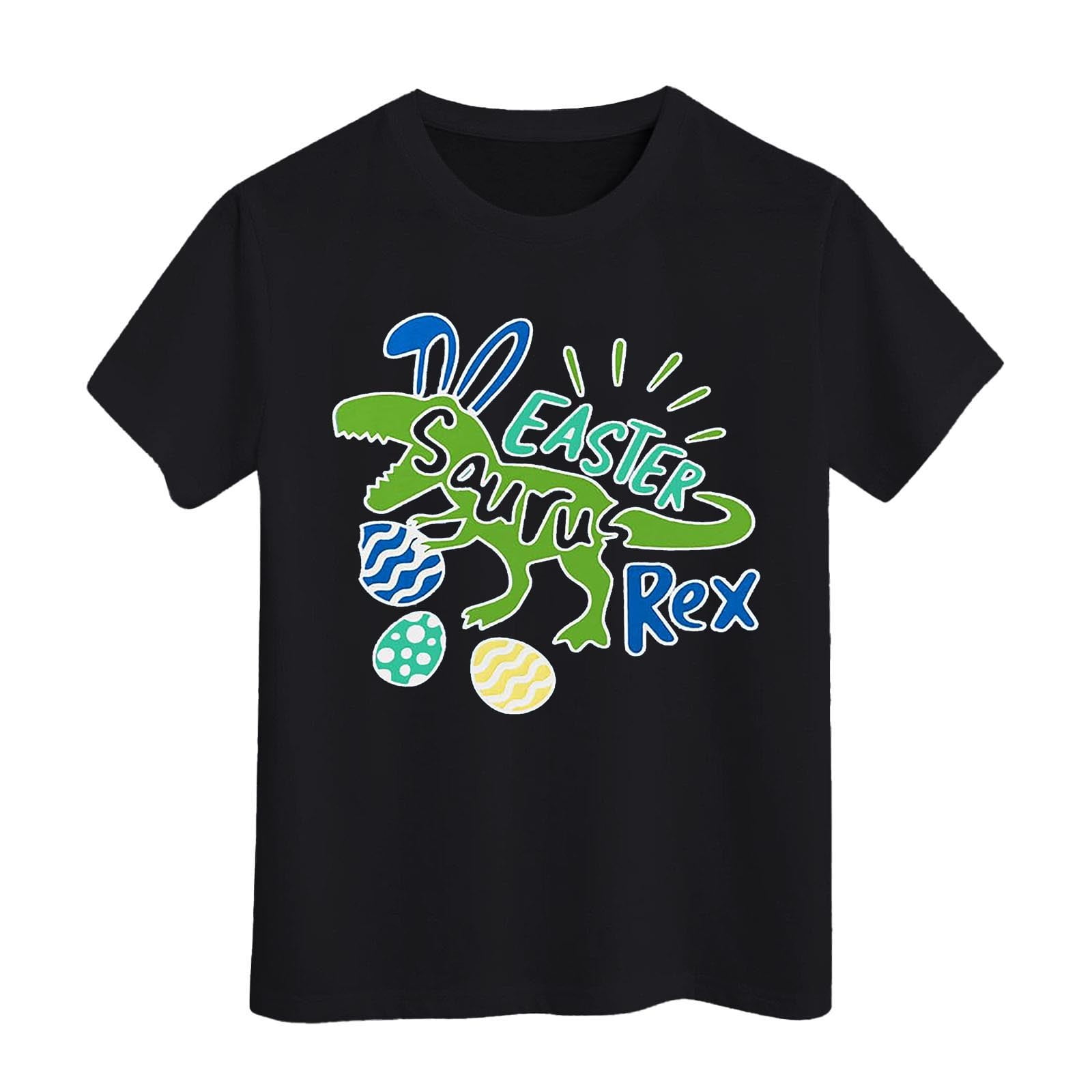 Big Girls Easter T-Shirt Casual Print Round Neck Loose Short Sleeve T ...