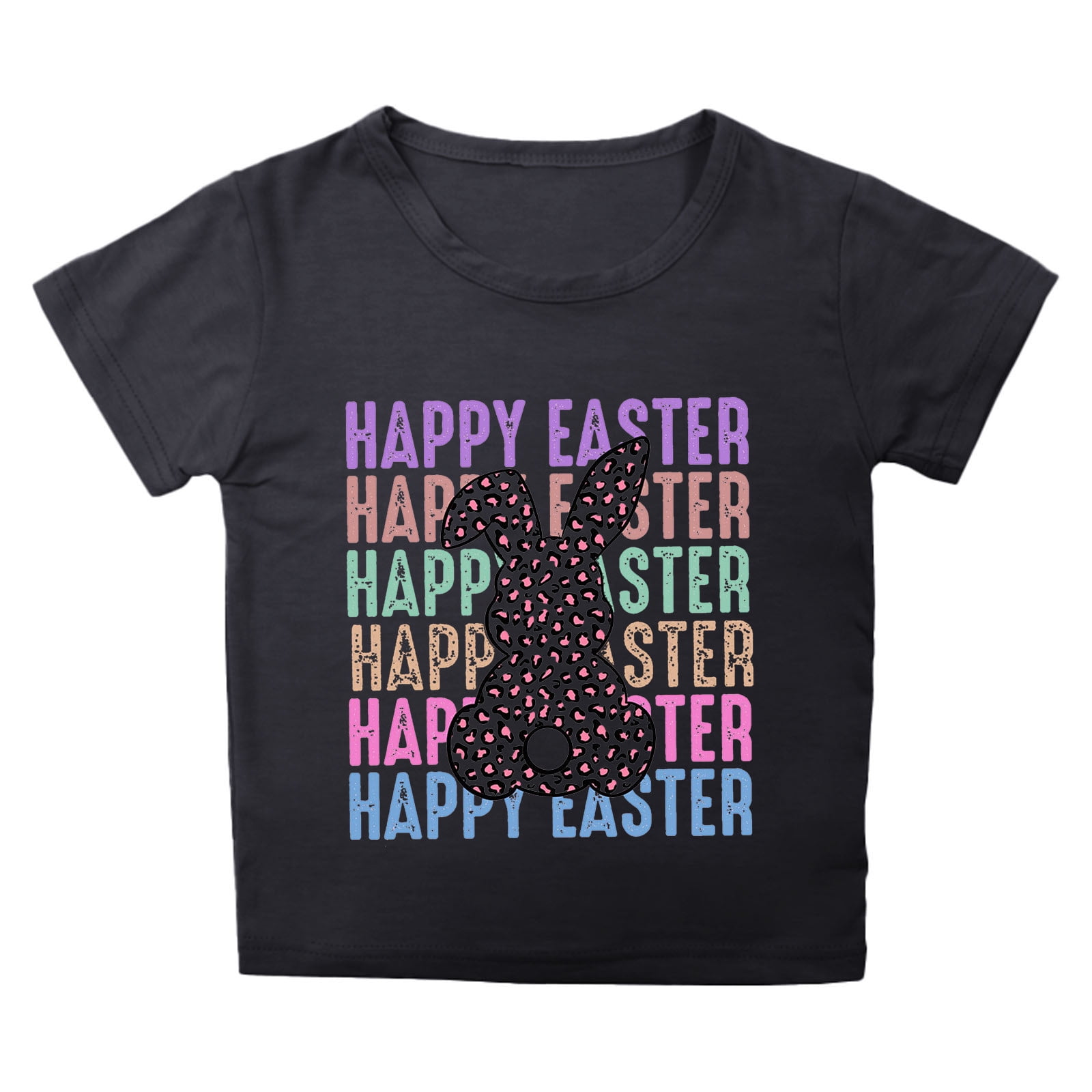Big Girls Easter T-Shirt Casual Print Round Neck Loose Short Sleeve T ...