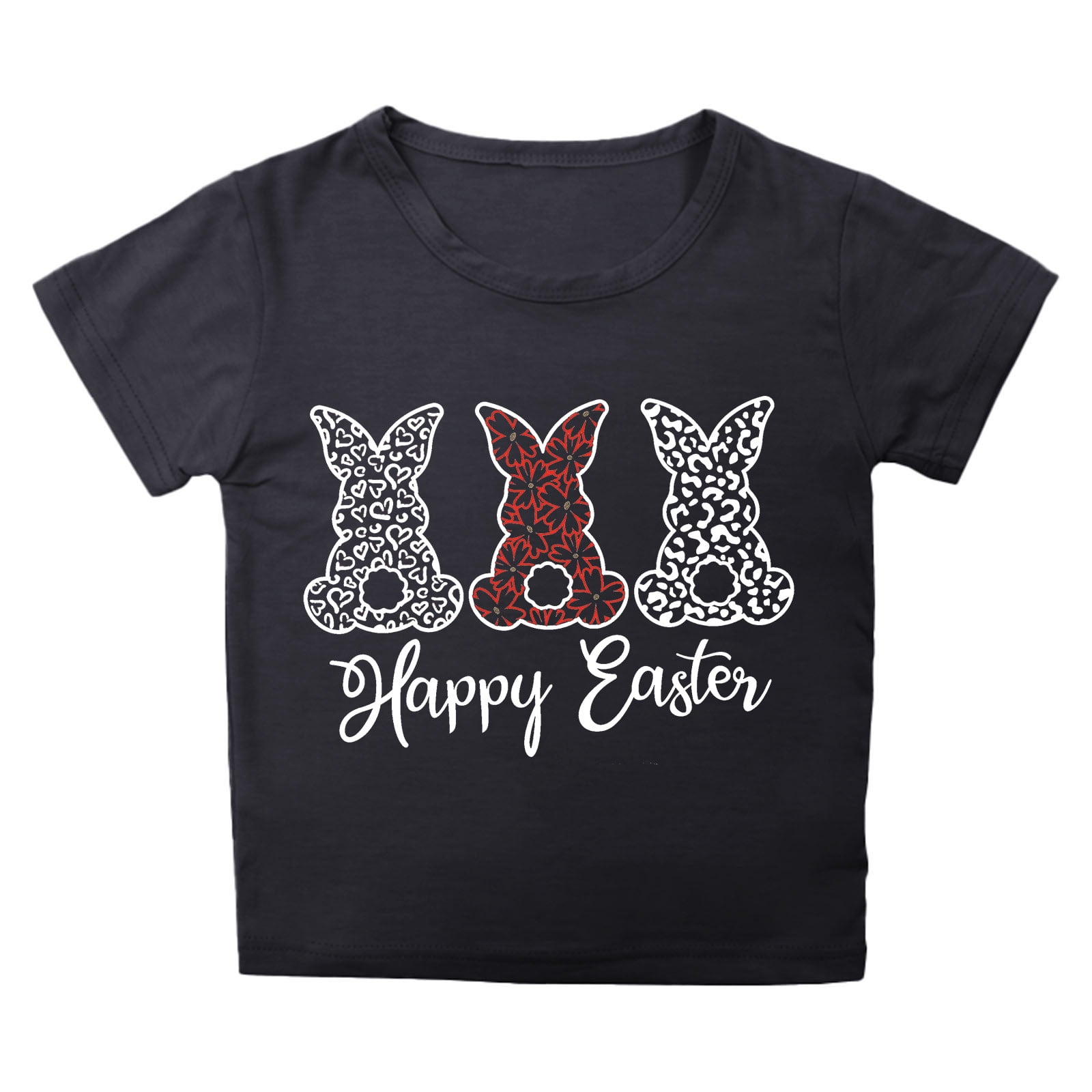 Big Girls Easter T-Shirt Casual Print Round Neck Loose Short Sleeve T ...
