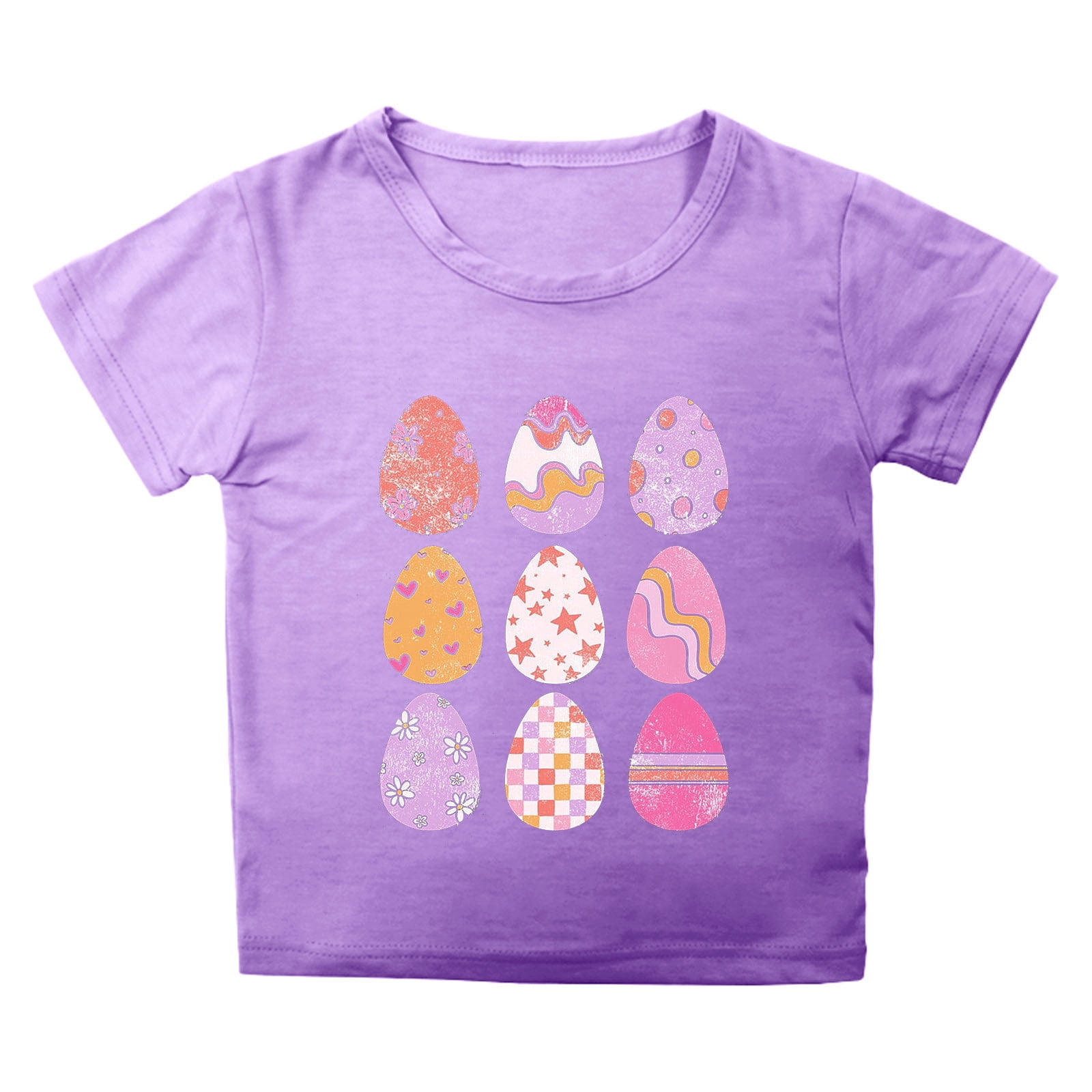 Big Girls Easter T-Shirt Casual Print Round Neck Loose Short Sleeve T ...