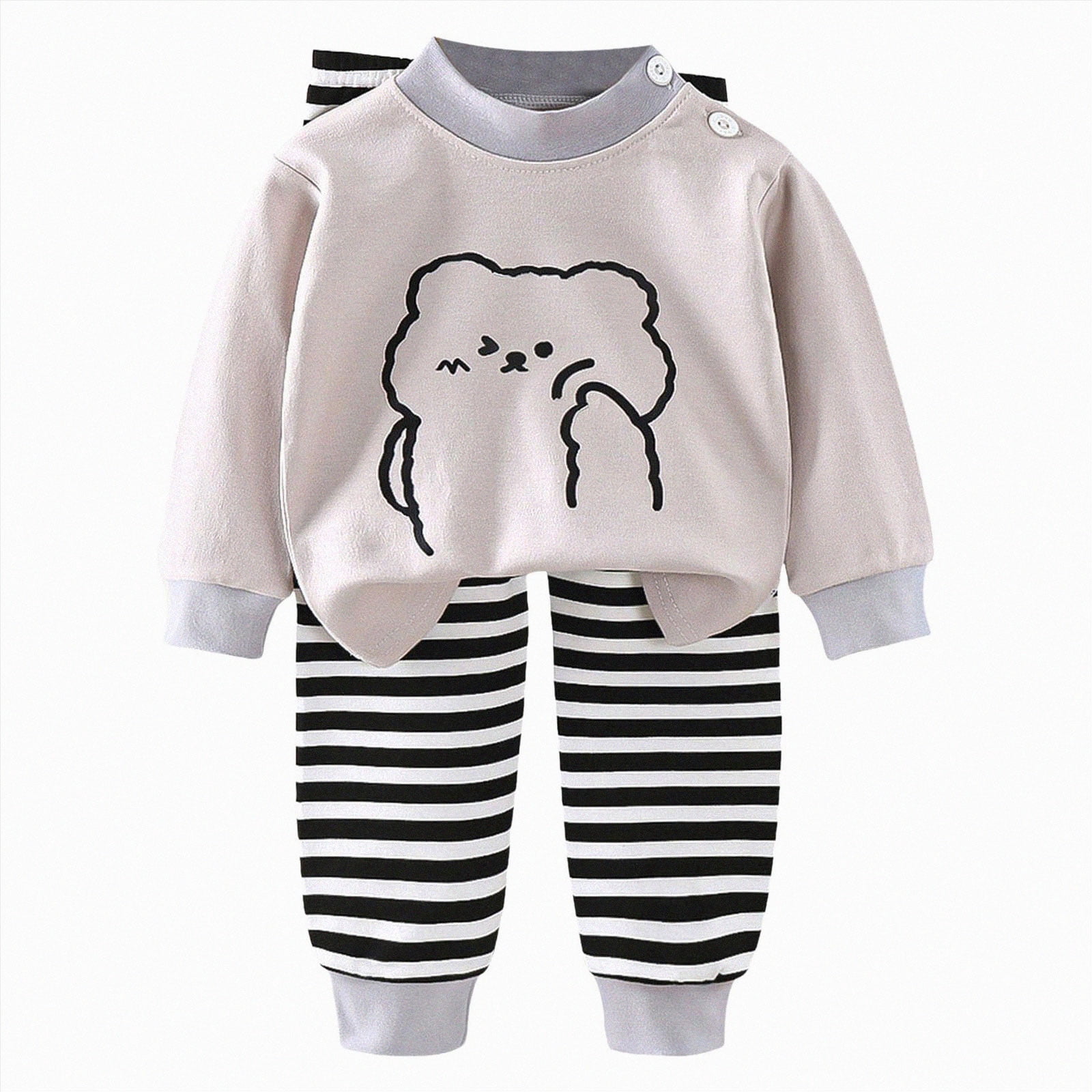 Big Girls Fall Winter Baby Girl Clothes 2 Piece Set Cute Print Rufle ...