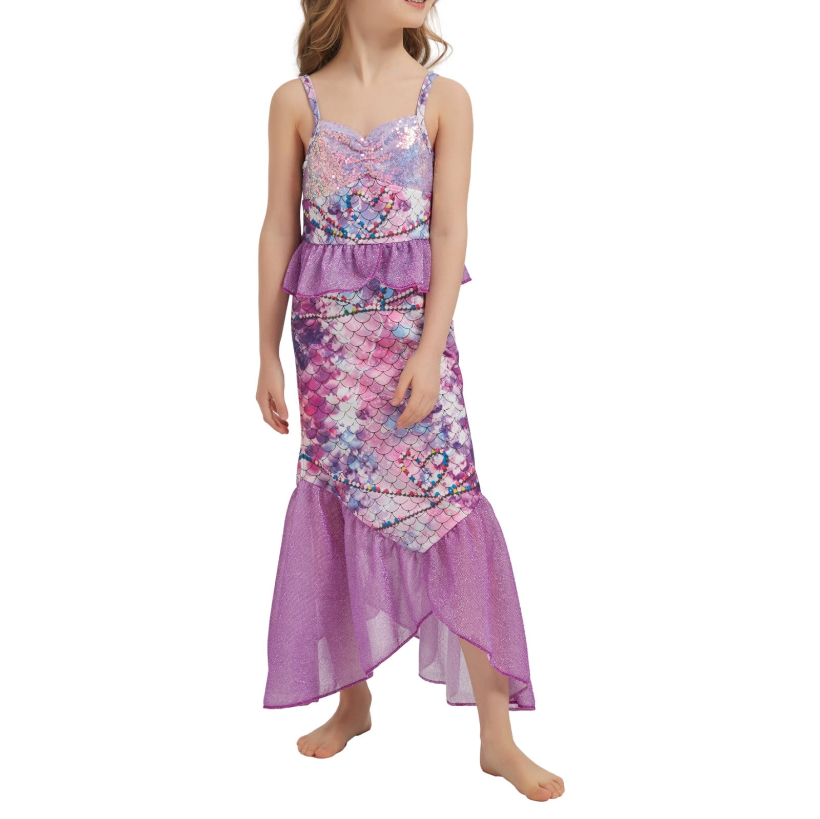 Big Girls Fish Swimsuit Fish Princess Dress Swimsuit I,11-12Y Girls ...