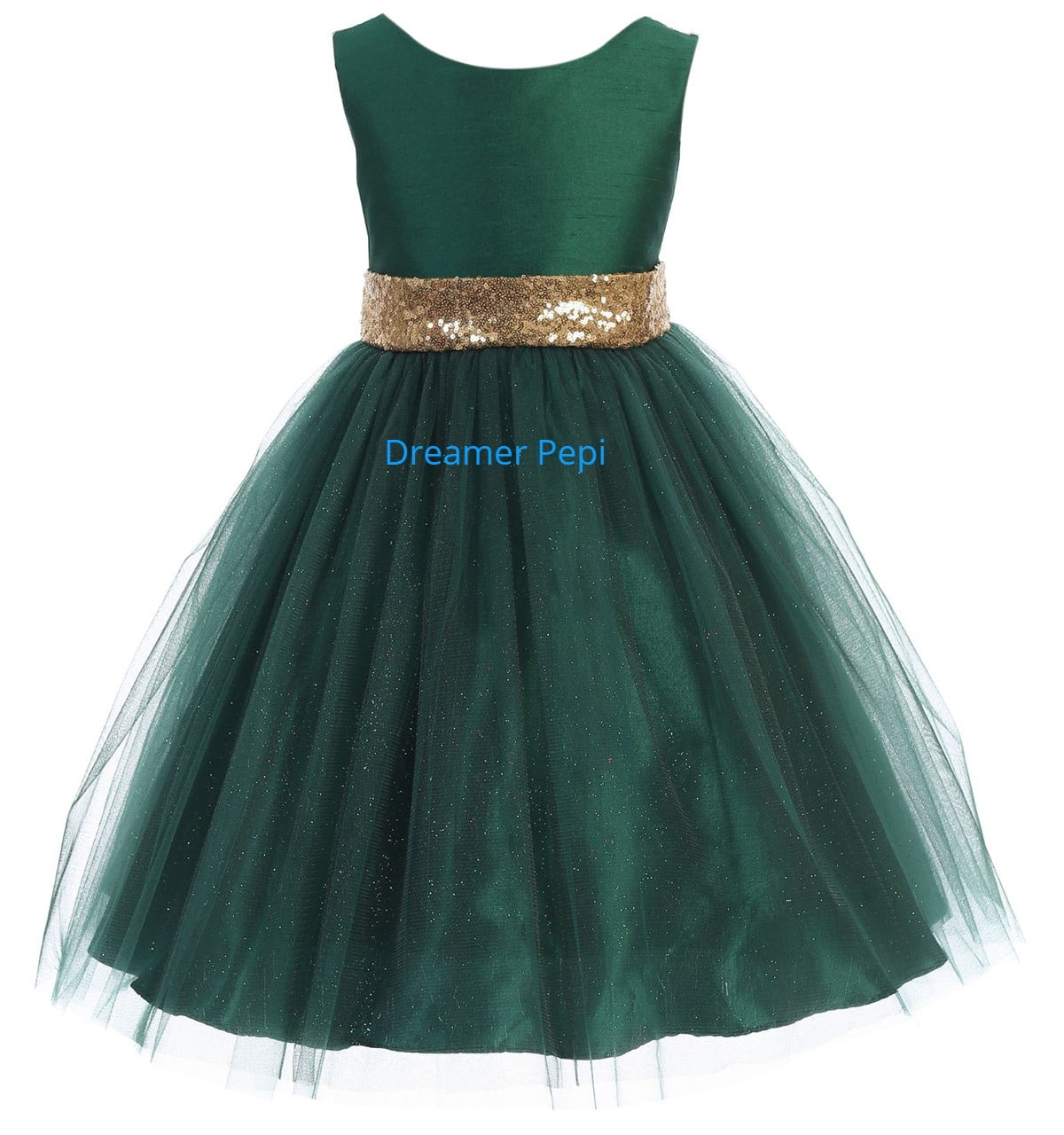 Big Girls' Glitter Tulle Sequin Holiday Party Wedding Flower Girl Dress ...
