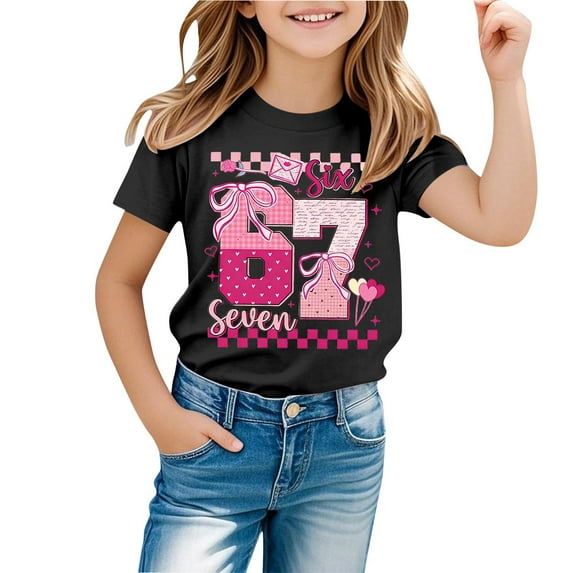 Big Girls Graphic Tees Kids Boys Cute Valentine'S Day Shirt With Funny ...