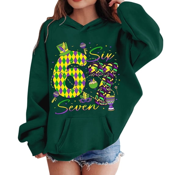 Big Girls Kids Carnival Print Hooded Sweatshirt Boys Casual Pullover ...