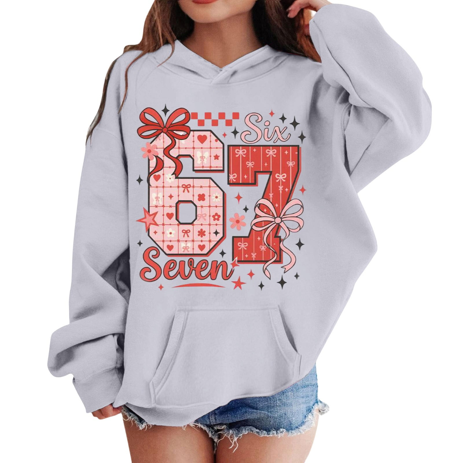 Big Girls Kids Valentine'S Day Graphic Print Hooded Sweatshirt Boys ...