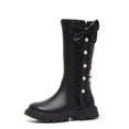 Big Girls' Knee-High Princess Boots, Faux Leather Side-Zip Tall Boots ...
