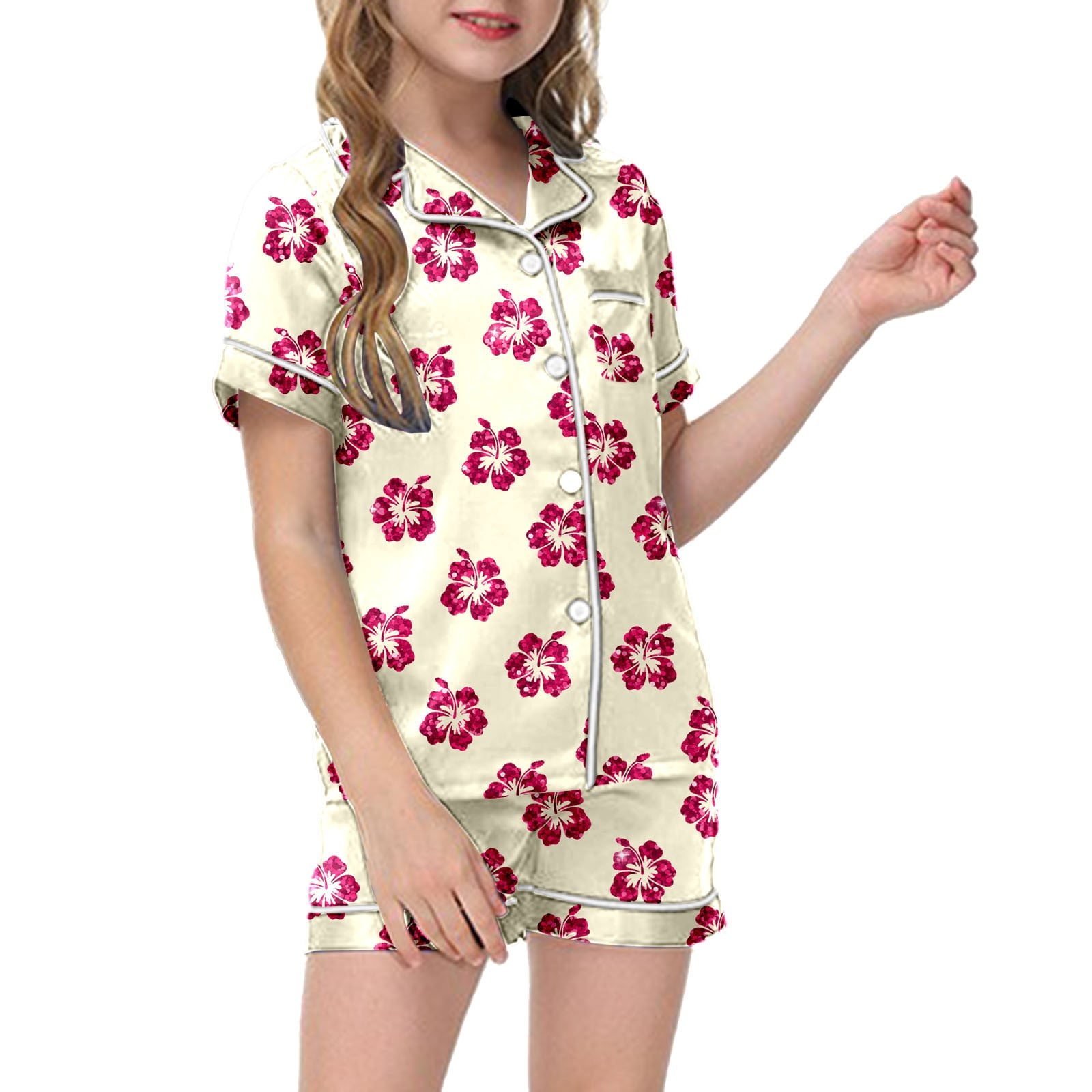 Big Girls Long-sleeved Suit 2 Pieces Outfits Kid DIY Hand Painted ...