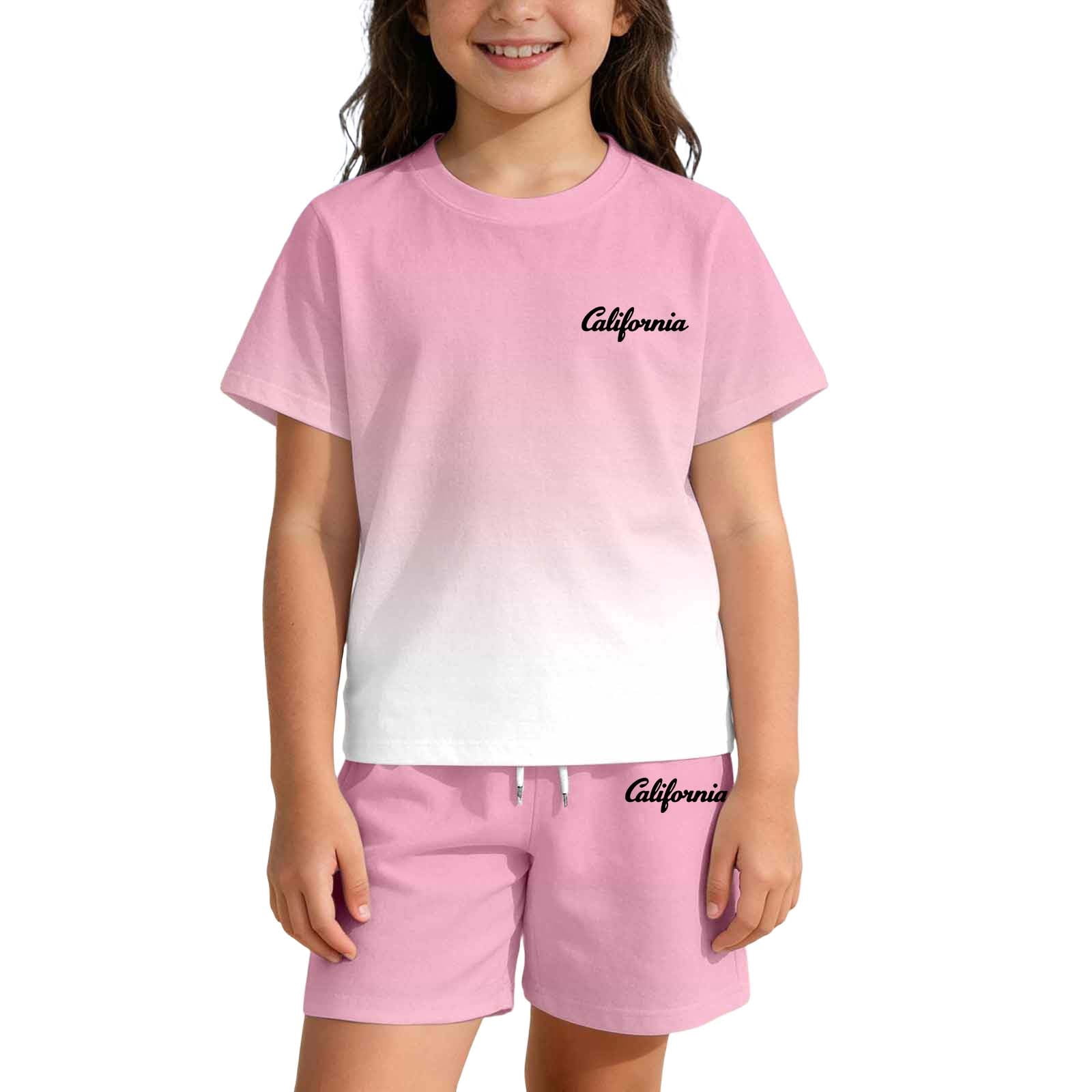Big Girls Outfit Sets Gradient Print Lightweight Playful Ideal Wardrobe ...