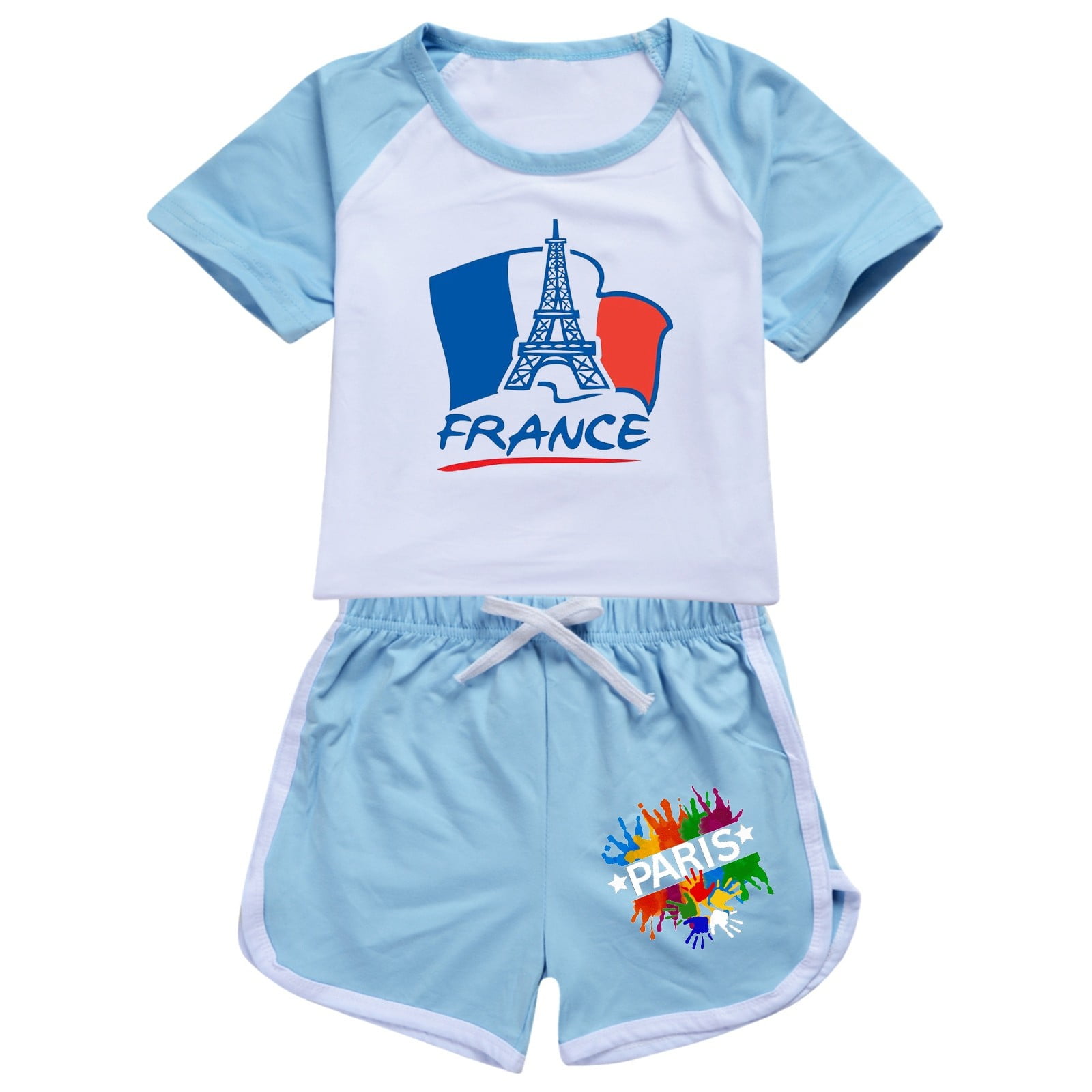 Big Girls Outfits Boys French Tower Tourism Commemorative Print Color ...