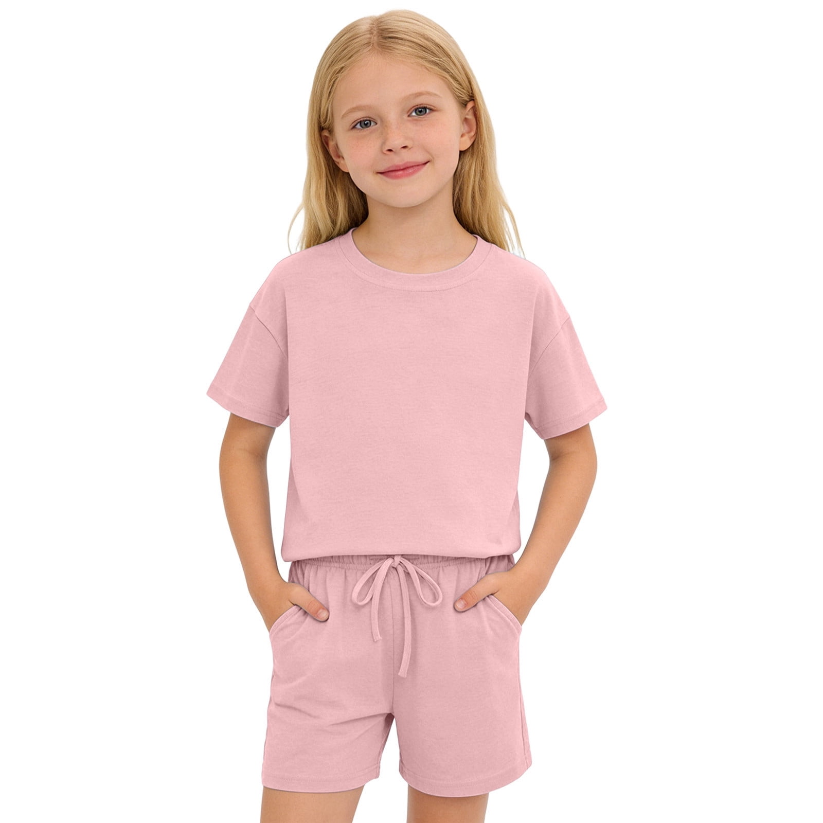 Big Girls Outfits Set Outfit Set Girls Drop Shoulder Tee Drawstring ...