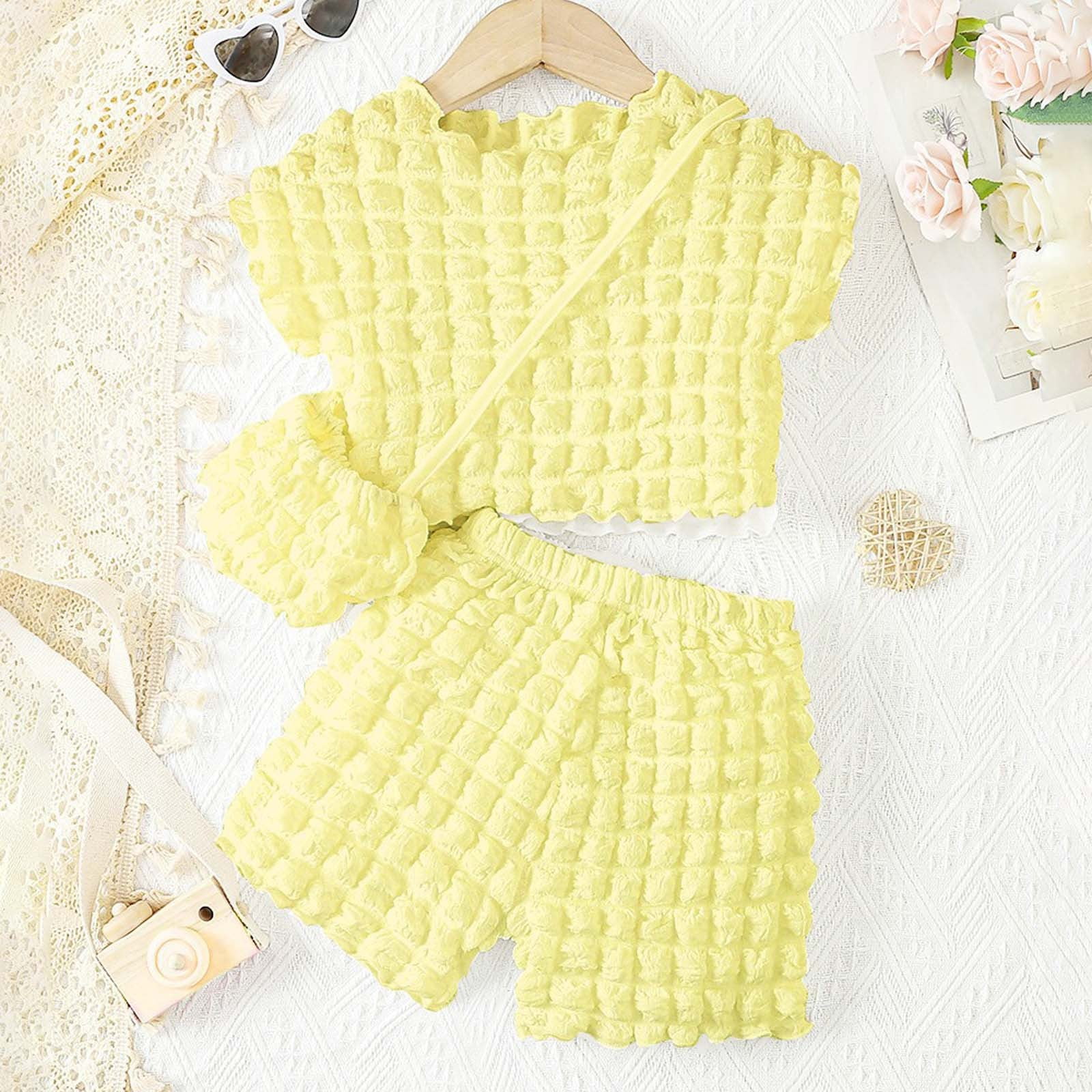 Big Girls Outfits Set Summer Outfits Toddler Cute Round Neck Sleeve Top ...