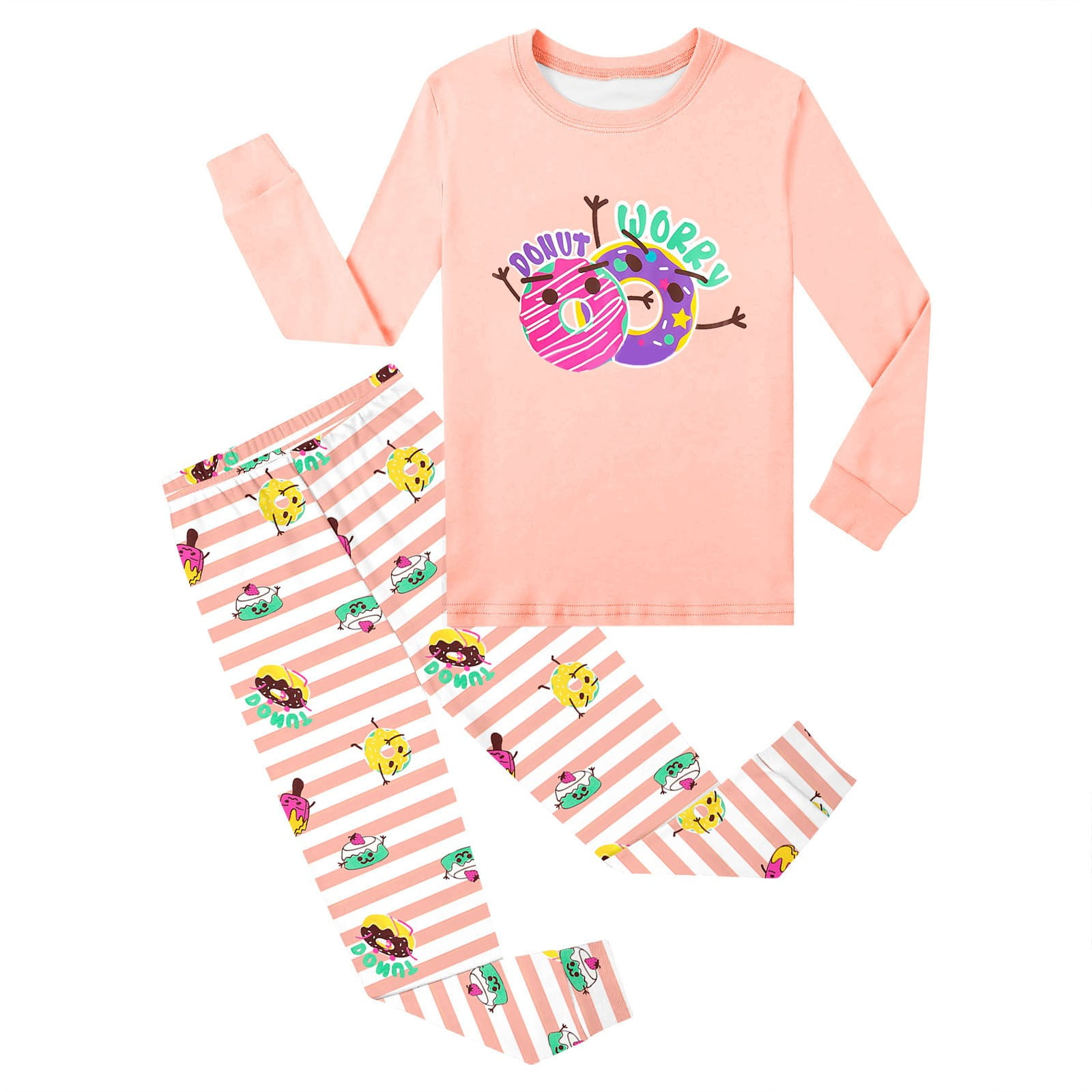 Big Girls Pajama Set Super Soft Sleepwear Knit 2 Piece Shorts Pants Pj ...