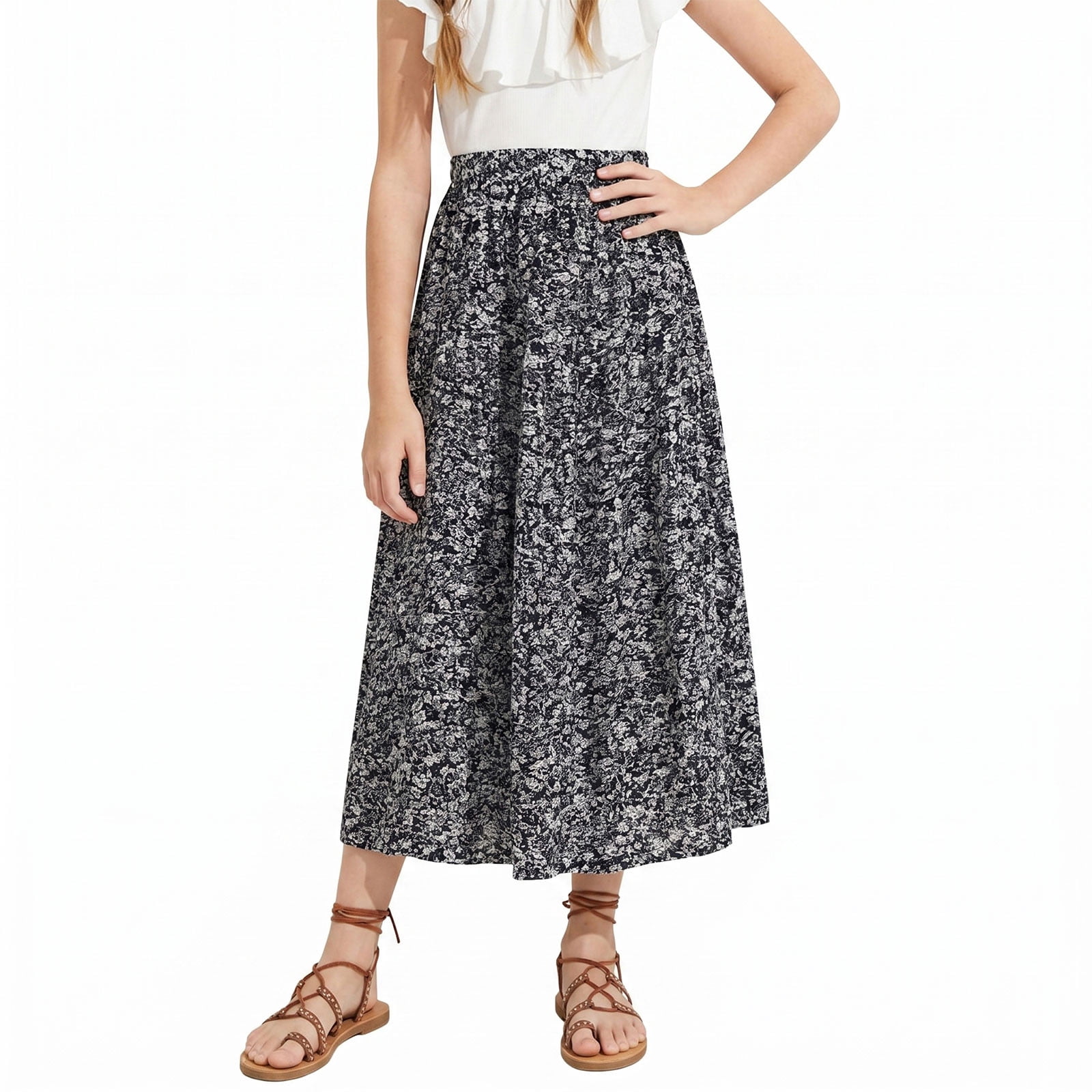 Big Girls Party Dresses Seasonal Floral Print Party Skirt for ...