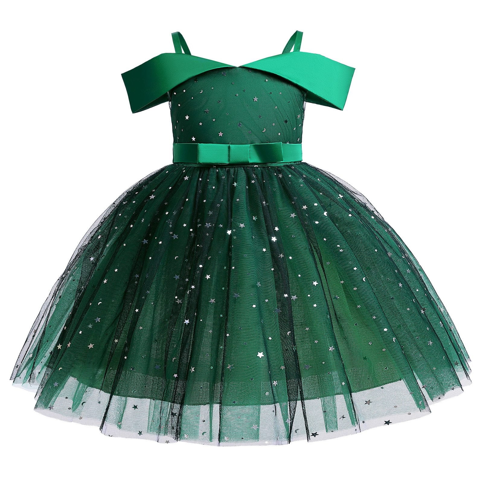 Big Girls Princess Pageant Gown Dresses Solid Bowknot Party Princess ...