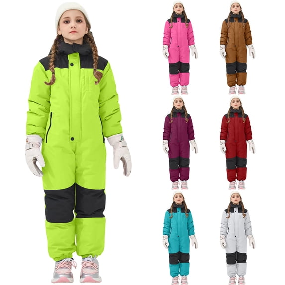 Big Girls Snow Suit - Boys One Piece Ski Suits - Kids Waterproof Winter ...