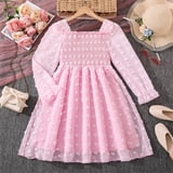 Big Girls Square Neck Long Sleeve Ruffle Hem Waist Flowy Party Gown ...