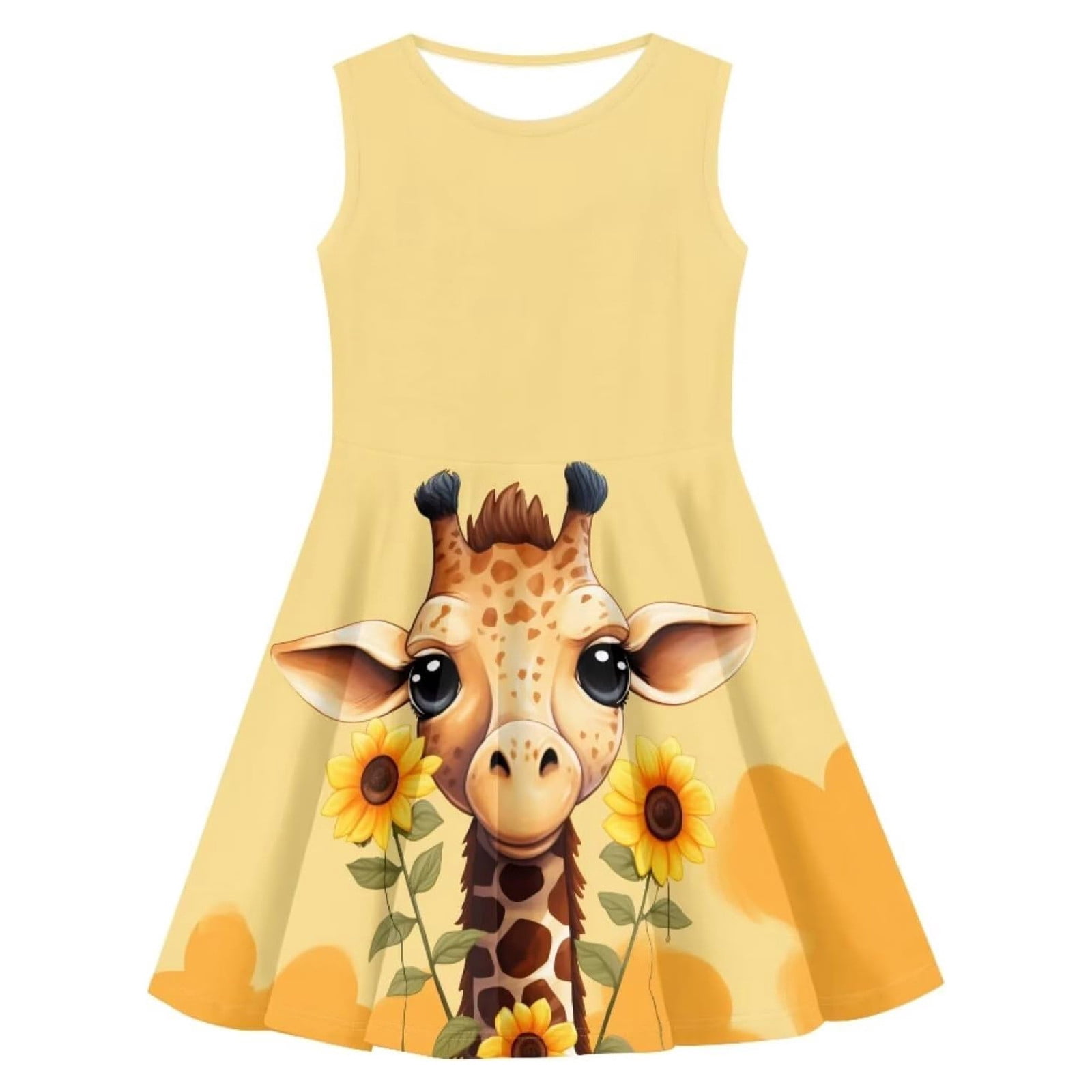 Big Girls Summer Dress Cartoon Print Sleeveless for Cute Play Outfit ...
