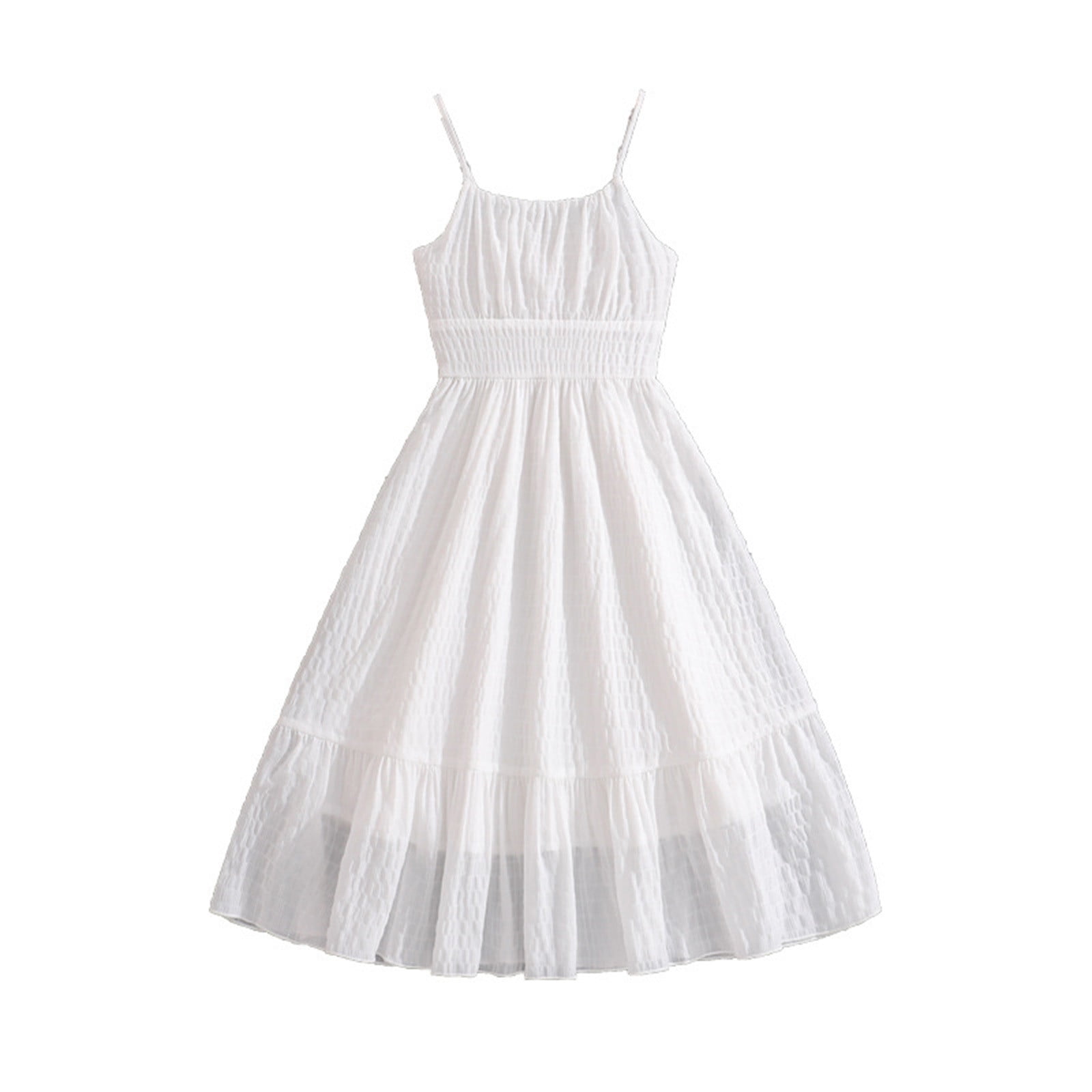 Big Girls Summer Dress Kids Elegant Fashionable Sleeveless Tank Waist ...