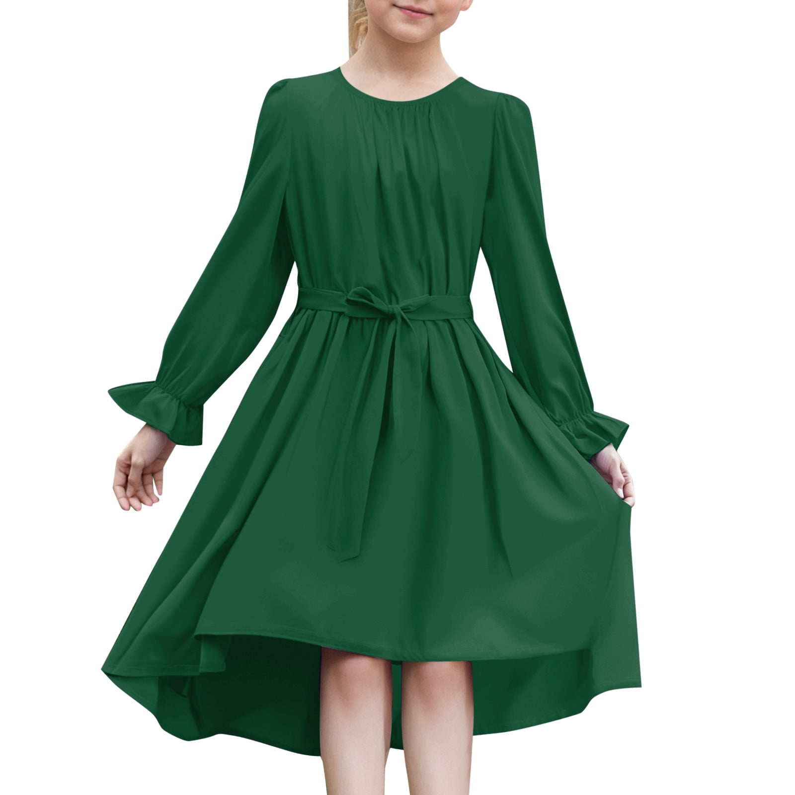 Big Girls Summer Dresses Long Sleeved Stylish Flowy Semi Formal Party ...