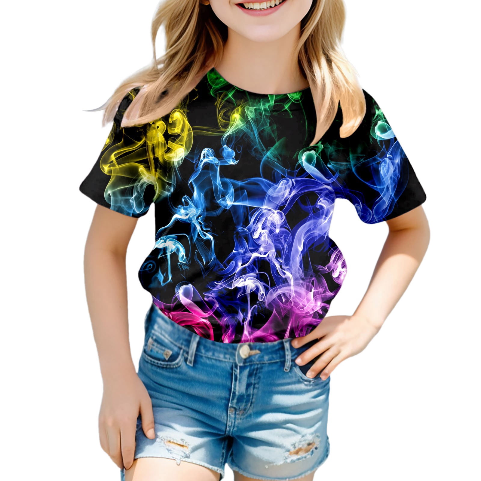 Big Girls Summer Shirts Fashion Short Sleeve T With Letter Print Round ...