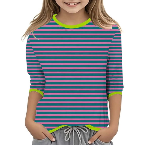 Big Girls Summer T Shirts Girls'S Color Block Fashionable Versatile ...