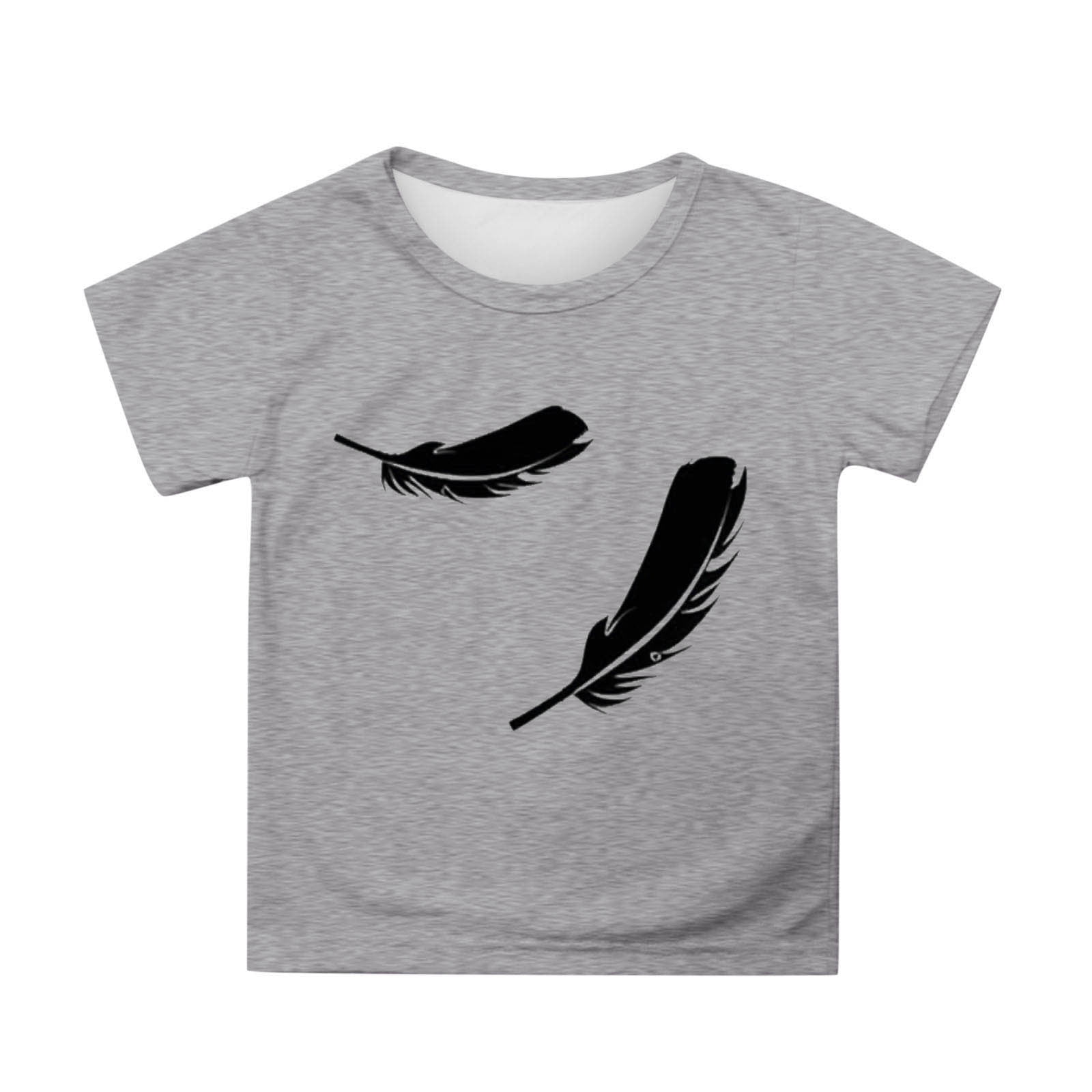 Big Girls Summer T Shirts Round Necks With Cute Prints Stretchy ...