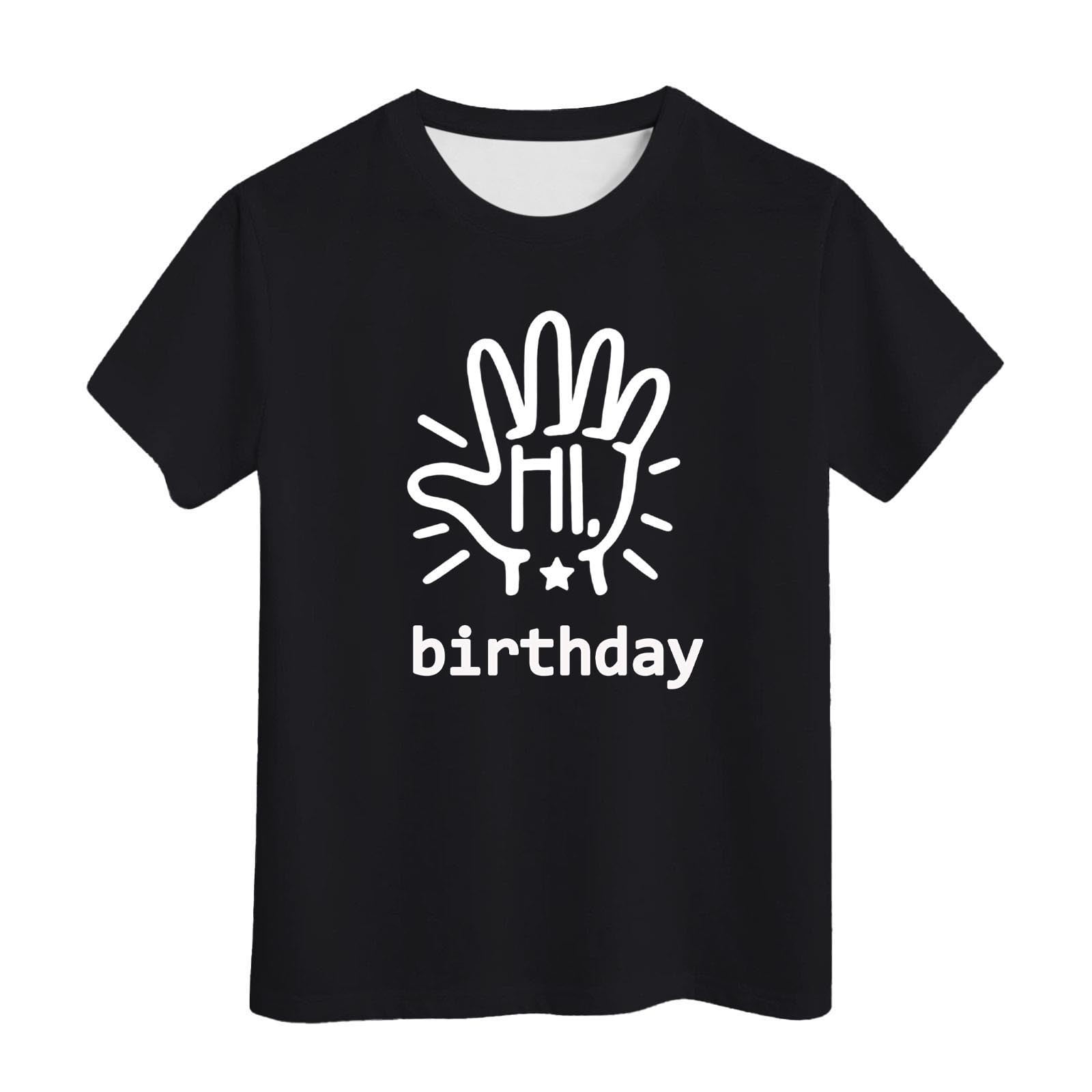 Big Girls Summer T Shirts Tops Birthday Short Sleeve Crewneck Casual ...