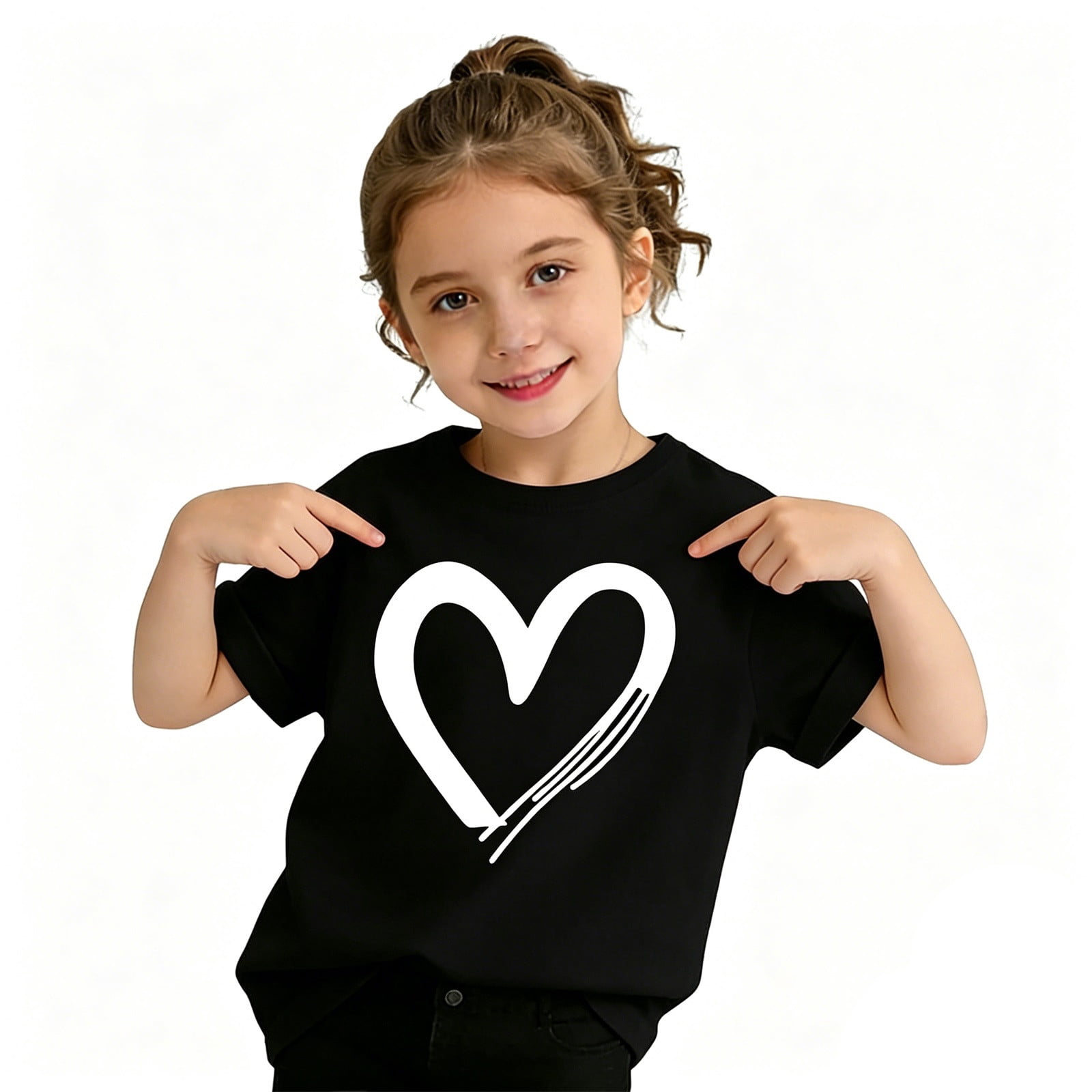 Big Girls Summer T Shirts Tops Fashion Short Sleeve Loose Fit Casual ...