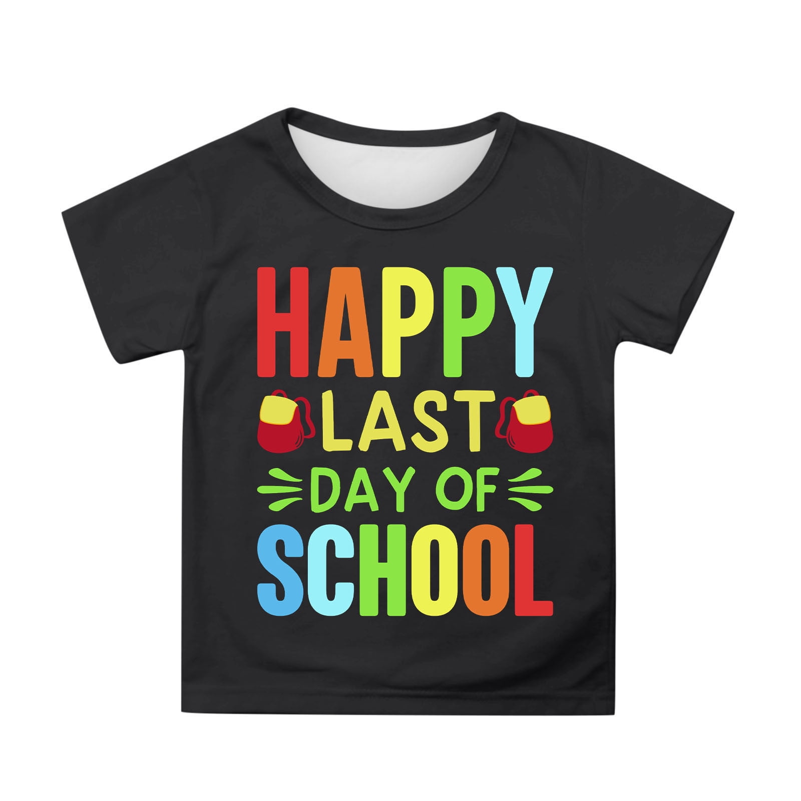 Big Girls Summer Tops Outdoor Stretchy Crewneck Tees With Prints Kids ...