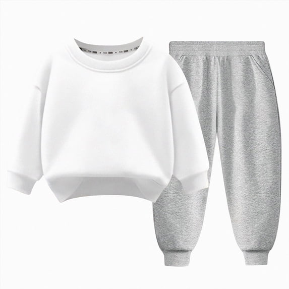 Big Girls Sweatsuit Kids Long Sleeve Sweatshirt and Wide Leg Pants ...