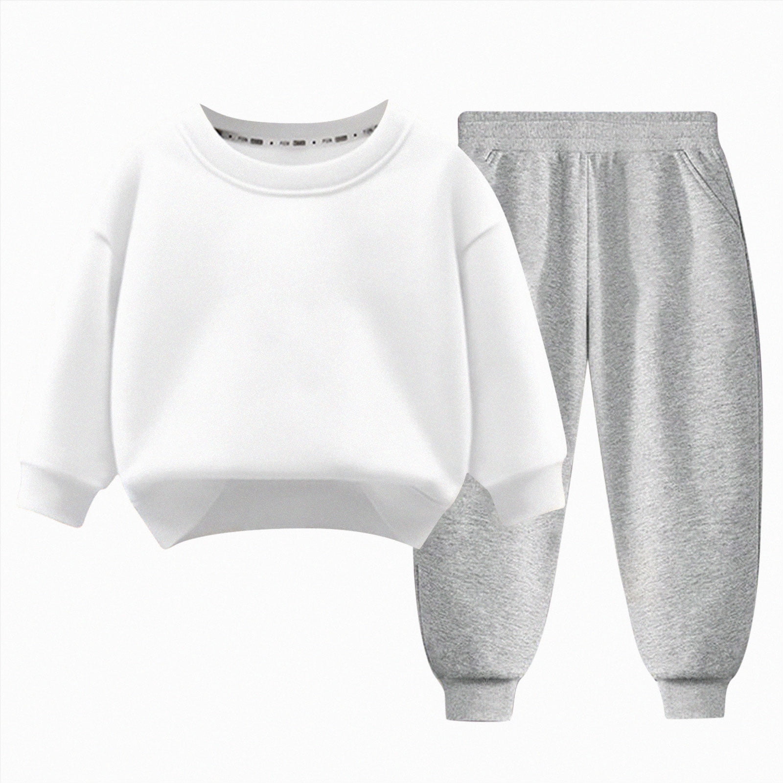 Big Girls Sweatsuit Kids Long Sleeve Sweatshirt and Wide Leg Pants ...