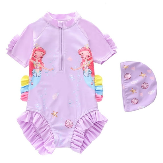 Big Girls Swimsuit Quick Drying Long Sleeved Swimsuit Cute Swimsuit ...