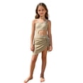 Big Girls Swimsuit Set Long Sleeve Upf 50+ Sun Rash Guard And Swim ...