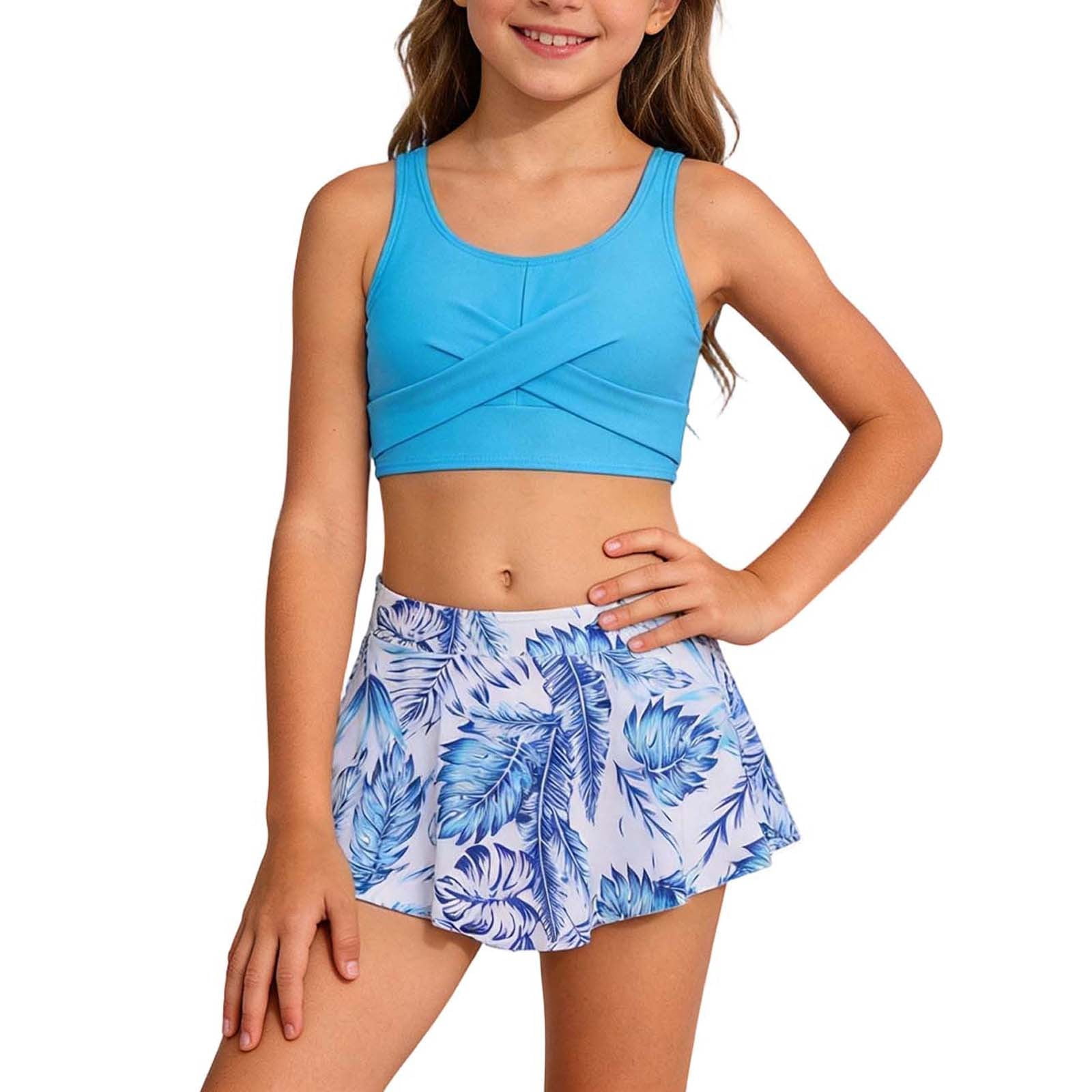 Big Girls Swimsuits Casual Tops And Pants Two-Piece Set Summer Swimwear ...