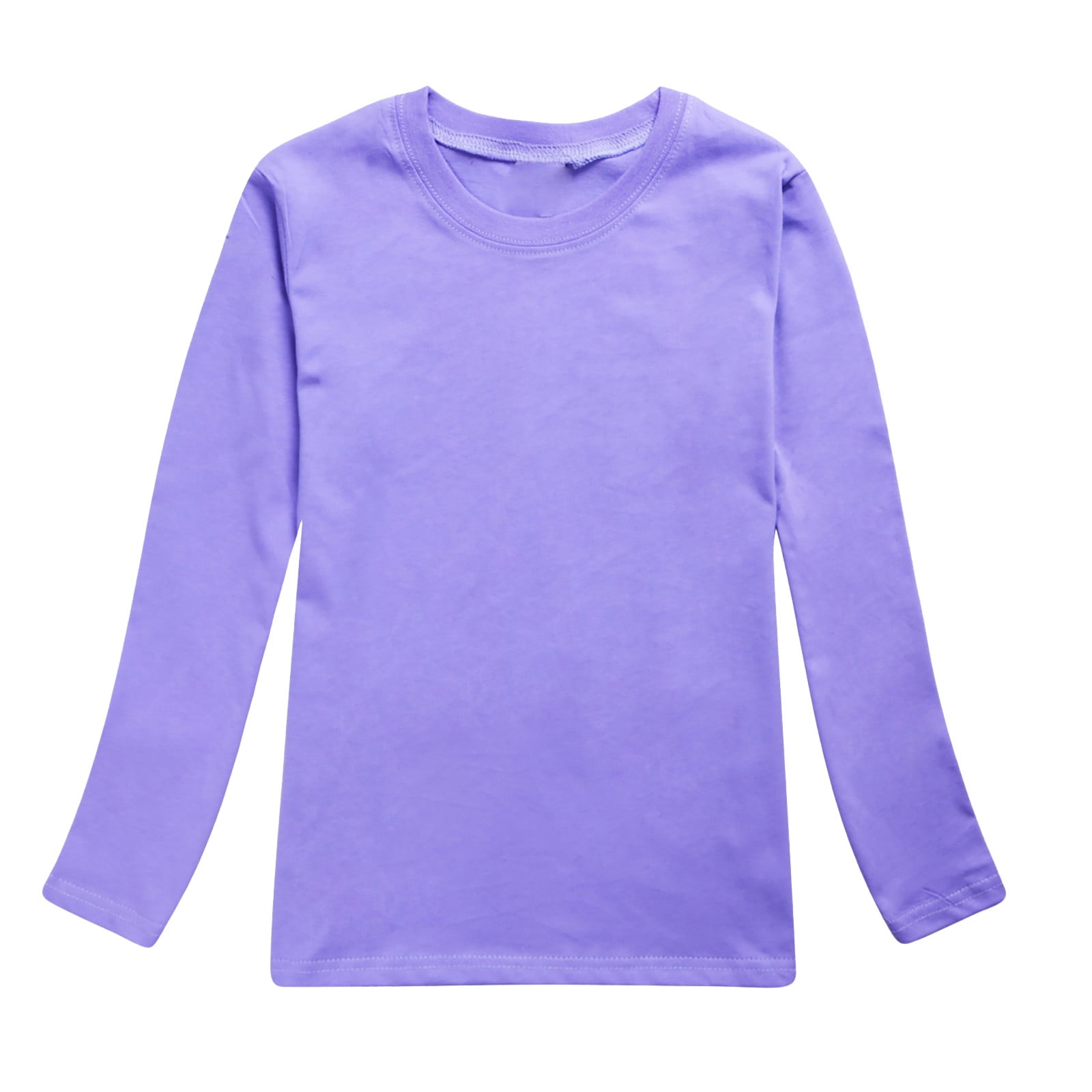 Big Girls T Shirt Autumn Long Sleeve Solid Prints Girls' Tops, Tees & Blouses Size 8-9T,Purple ...