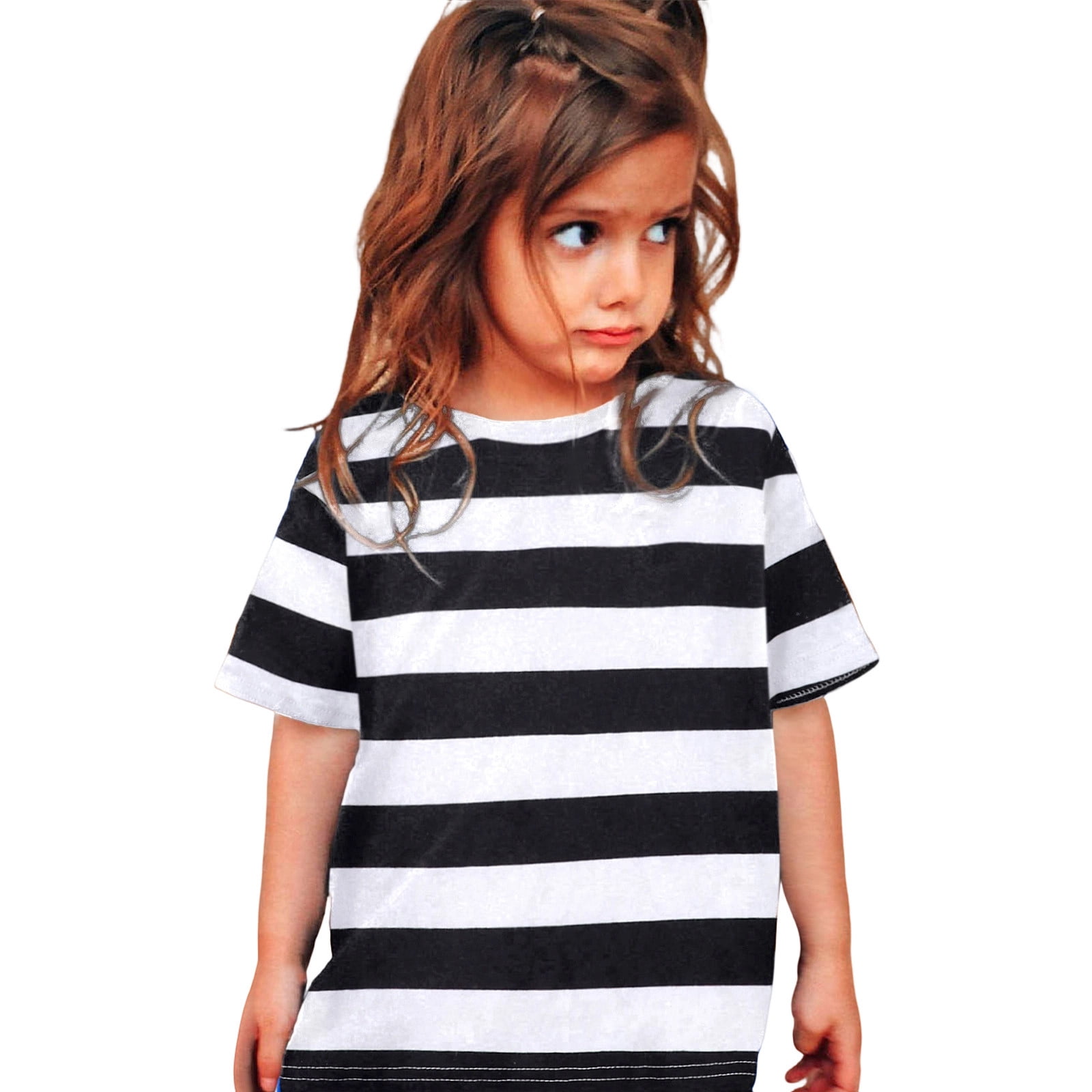 Big Girls T-Shirts Colorful Striped Print Short Sleeve For Boys And ...